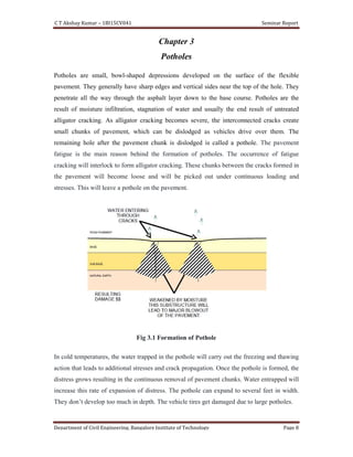 "Pavement failures and their Maintenance" Technical Seminar report | PDF