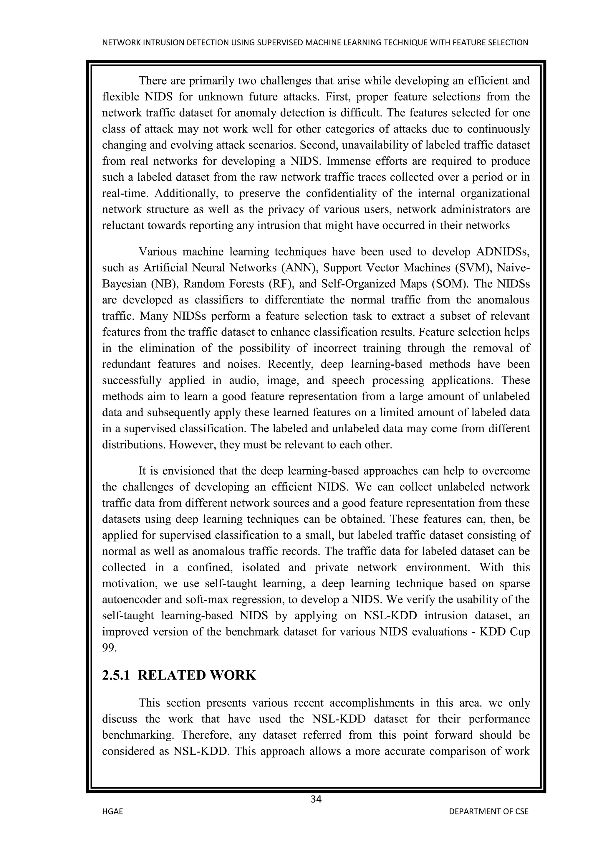 Seminar Report | Network Intrusion Detection using Supervised Machine Learning Technique with ...