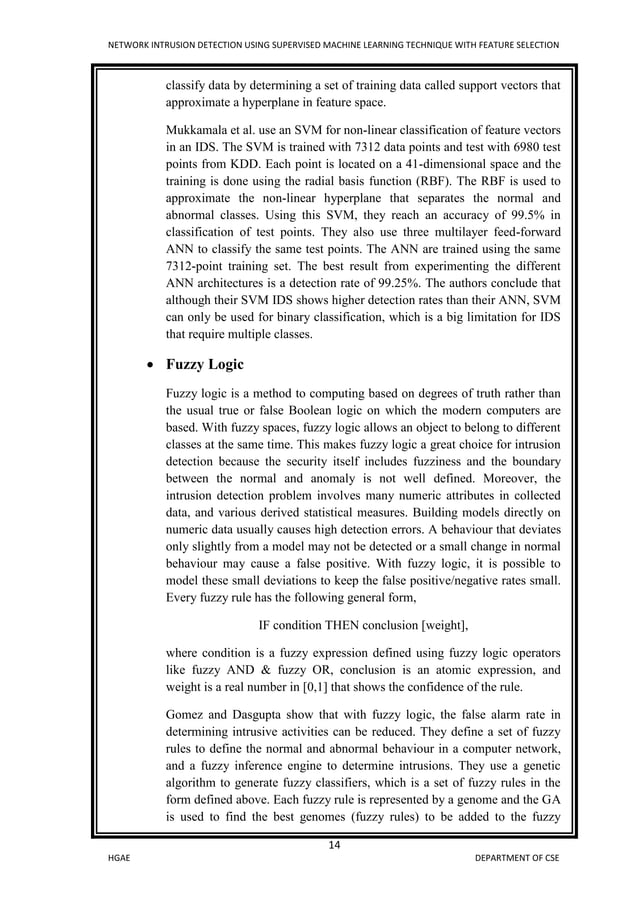 Seminar Report | Network Intrusion Detection using Supervised Machine Learning Technique with ...