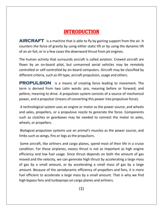 Seminar report on Aeroplane Propulsion System | PDF