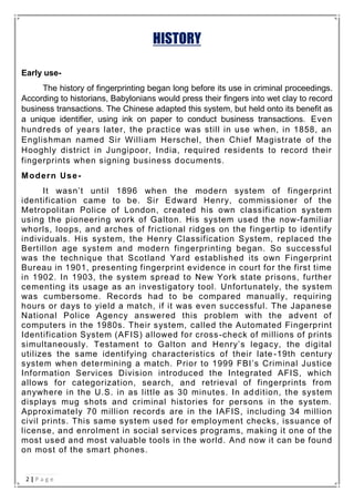 Report on Finger print sensor and its application | PDF