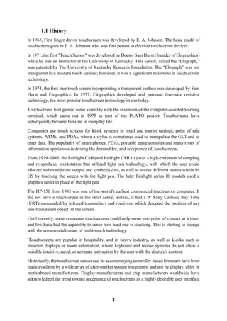 Touchscreen technology report | PDF