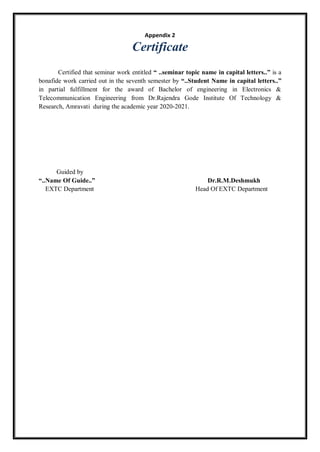 Seminar Report Format Pdf