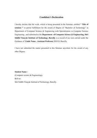 Seminar report format b.tech