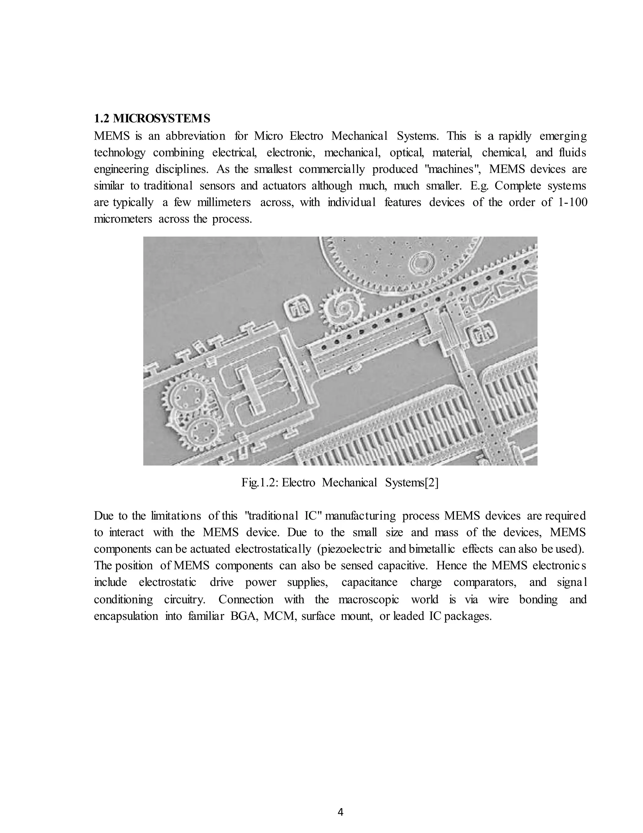 Seminar report of mems | DOCX