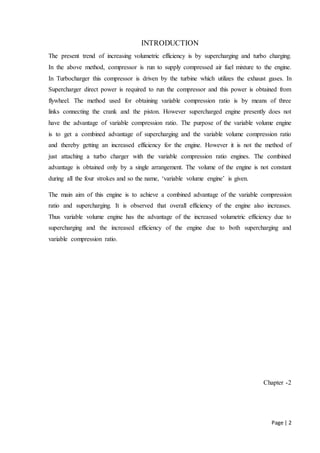 Variable Volume Engine Report | PDF