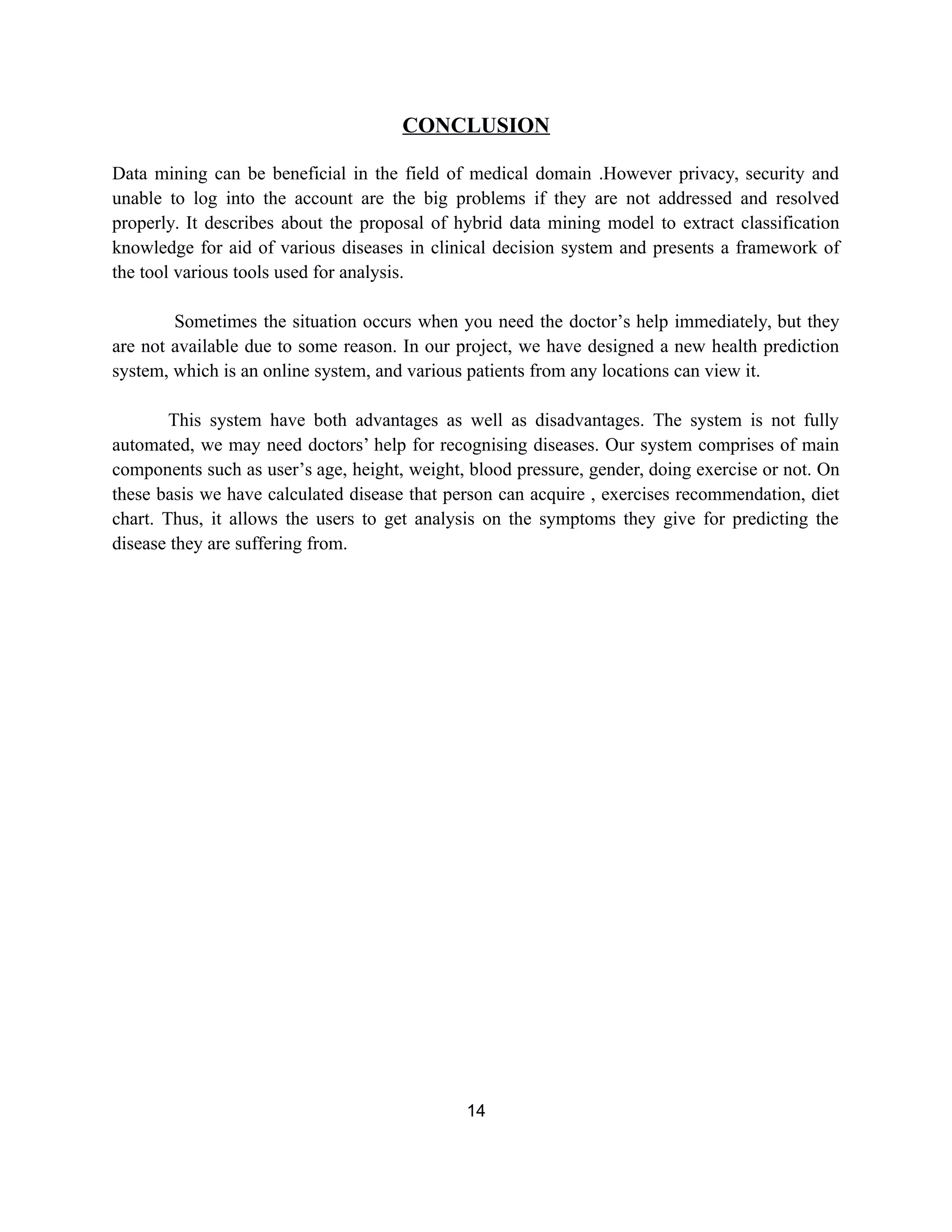 Smart Health Prediction Report | PDF