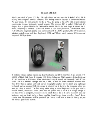 Seminar report of e ball technology | DOCX