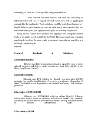 Seminar report of optical ethernet | DOC