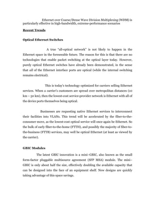 Seminar report of optical ethernet | DOC