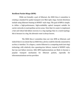 Seminar report of optical ethernet | DOC