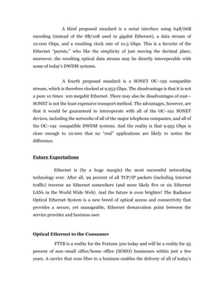 Seminar report of optical ethernet | DOC