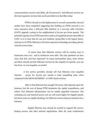 Seminar report of optical ethernet | DOC