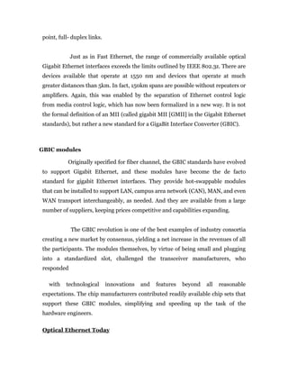 Seminar report of optical ethernet | DOC