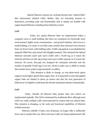 Seminar report of optical ethernet | DOC