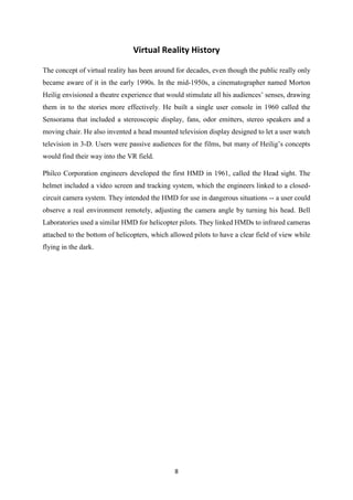 Seminar report on augmented and virtual reality | PDF