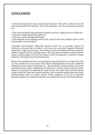 Seminar report on axial field electrical machine | DOCX