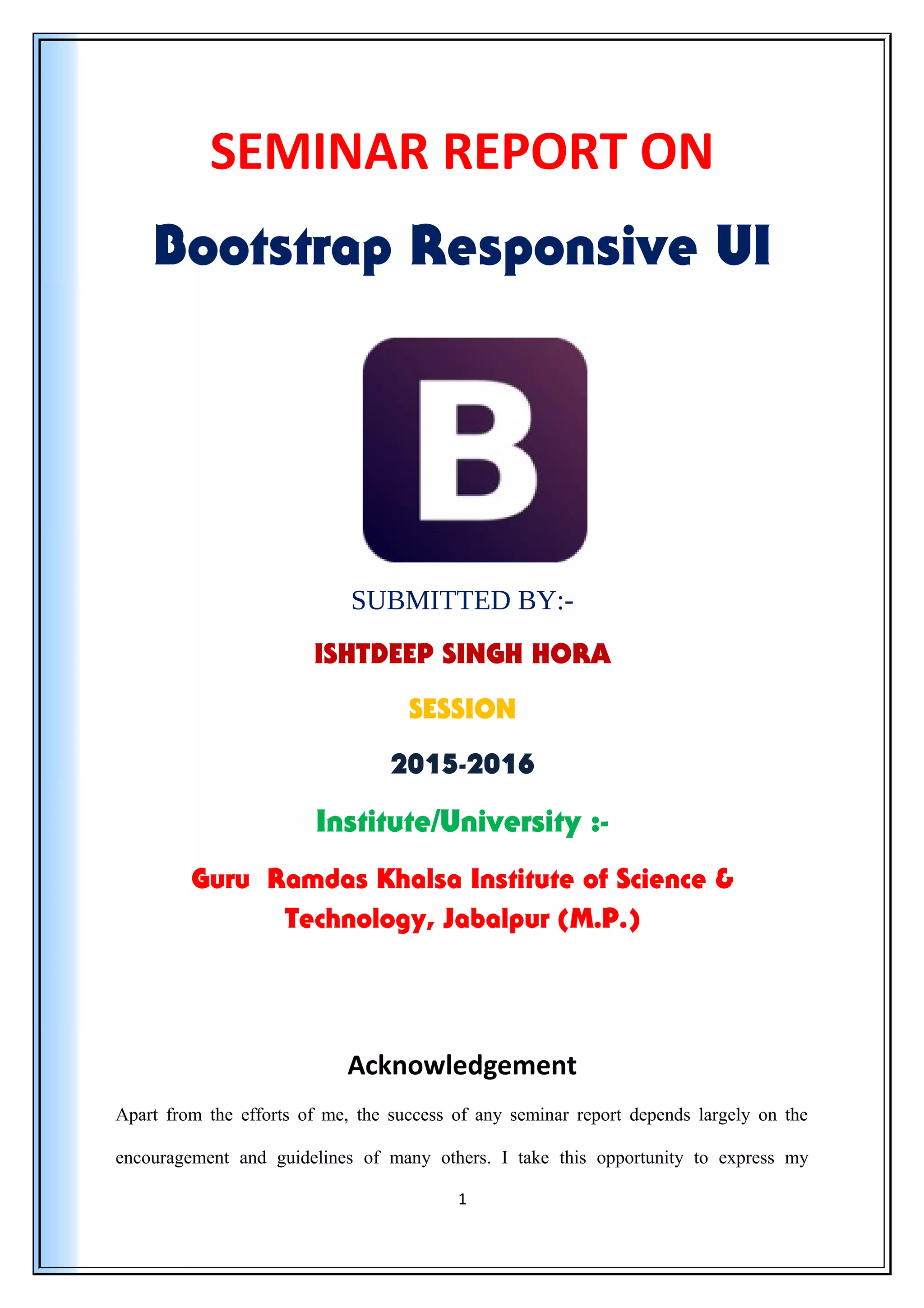 Bootstrap responsive design | DOC