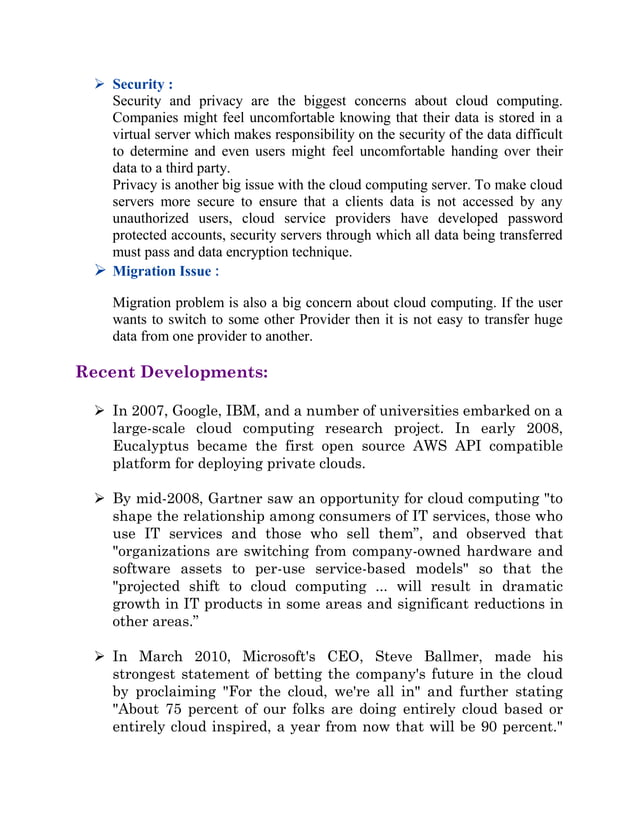 Seminar report on cloud computing | PDF