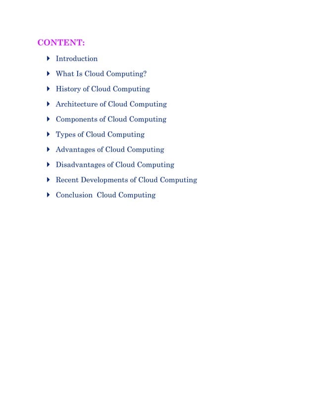 Seminar report on cloud computing | PDF