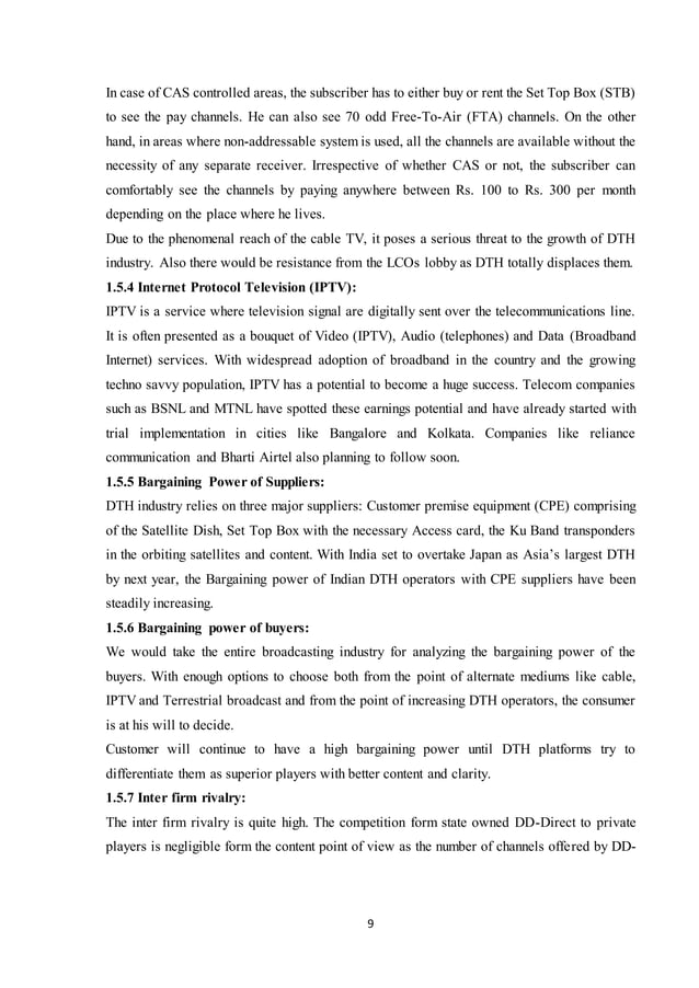 Seminar report on dth | PDF