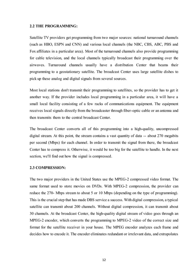 Seminar report on dth | PDF