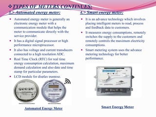 AUTOMATIC ENERGY METER READING SYSTEM FOR BILLING PURPOSE | PPTX
