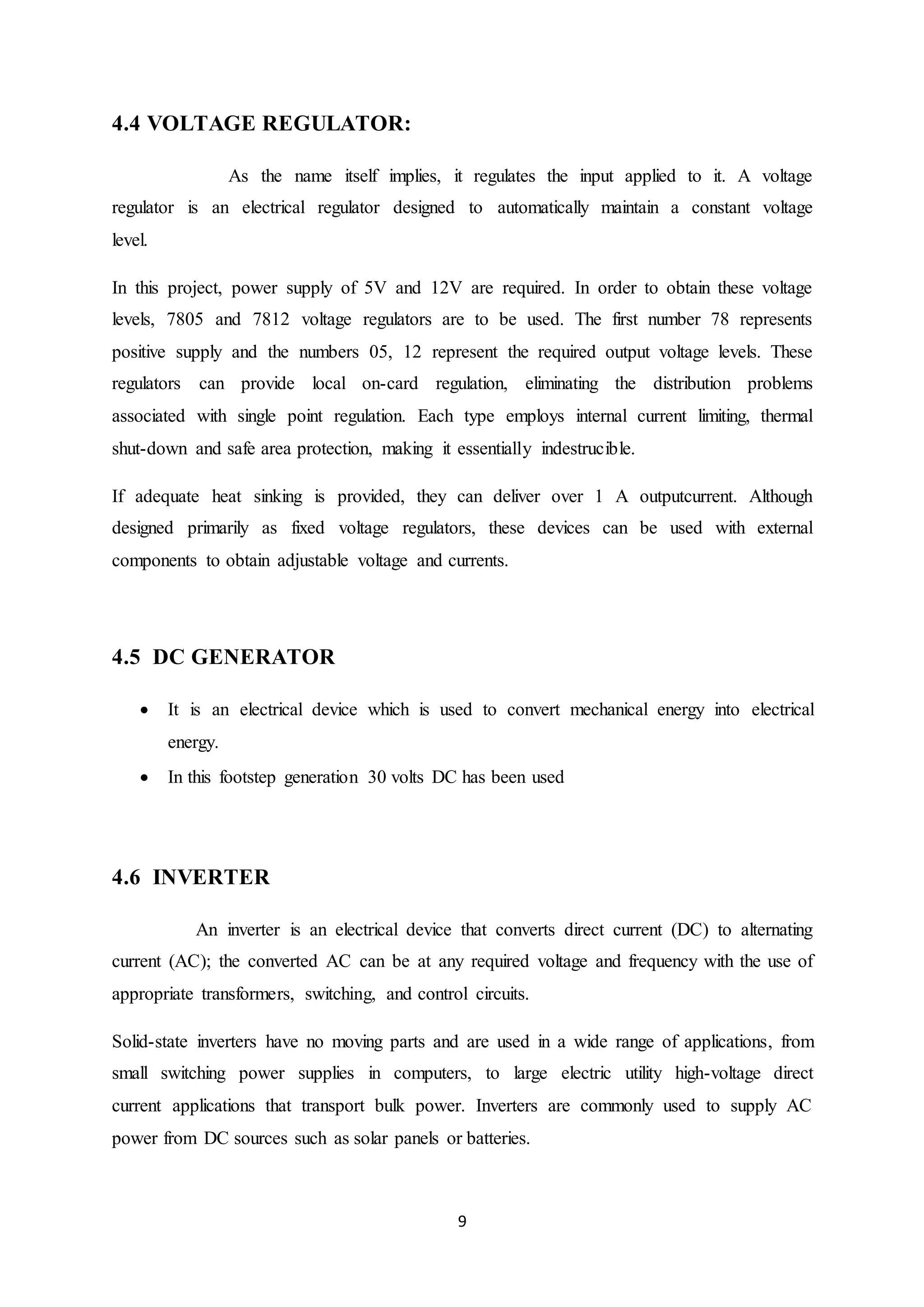 Seminar report on foot step power generation | DOCX