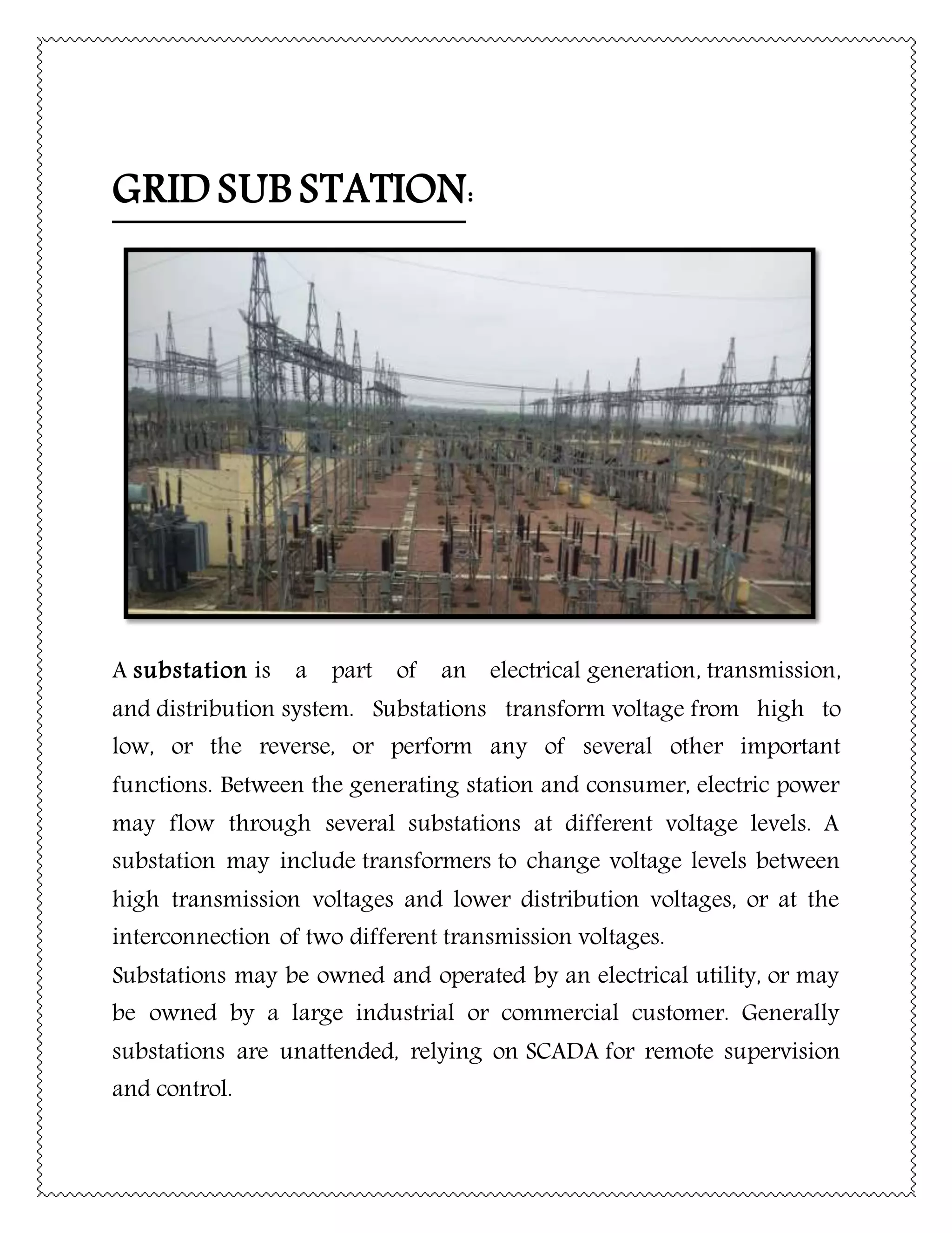 Seminar Report on 220 KV Grid Sub Station on Bundi | DOCX