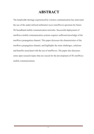 Seminar report on milimeter waves | PDF