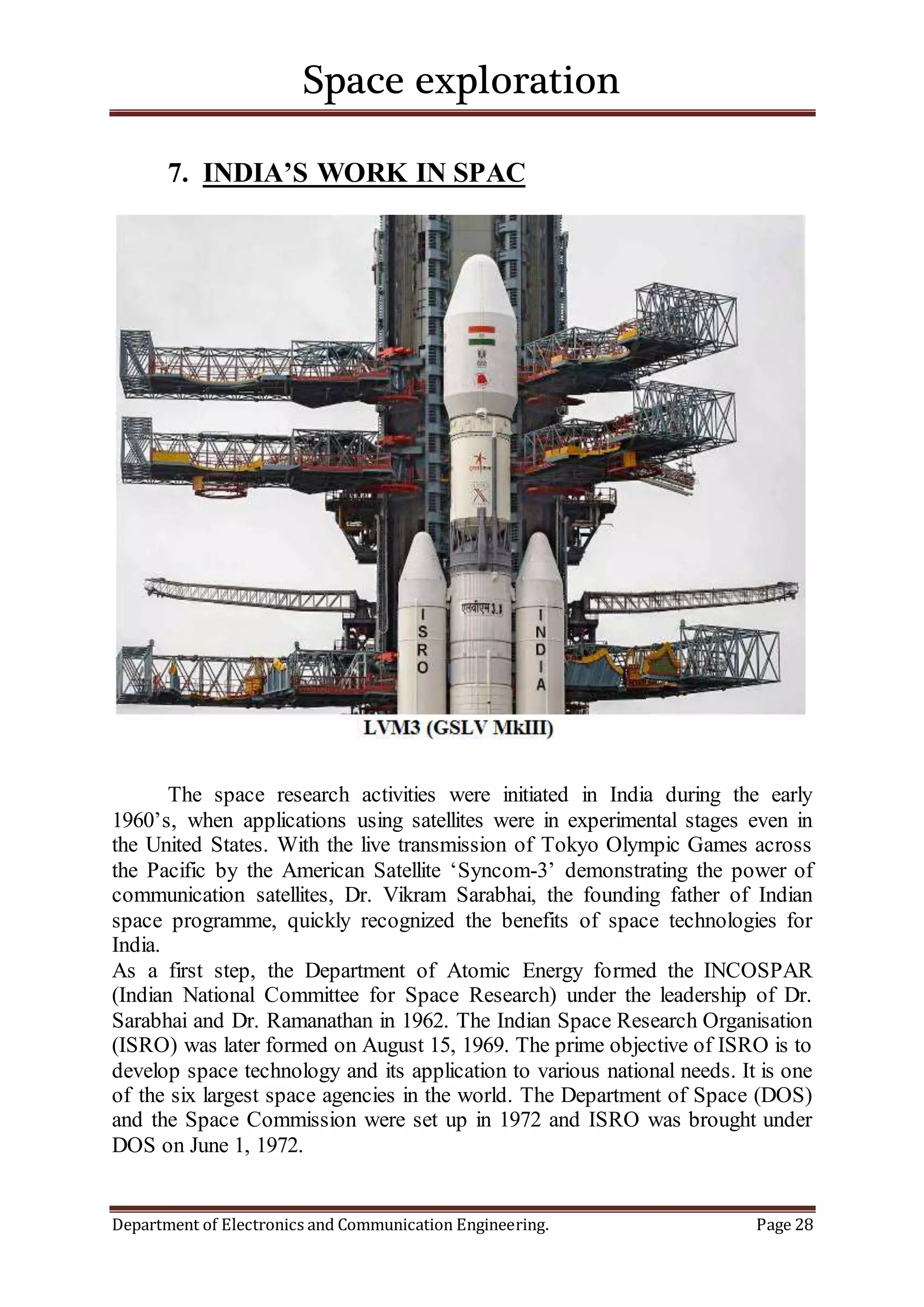 SEMINAR REPORT ON SPACE EXPLORATION. | DOCX