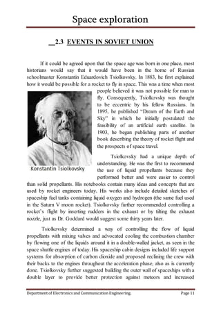 SEMINAR REPORT ON SPACE EXPLORATION. | DOCX