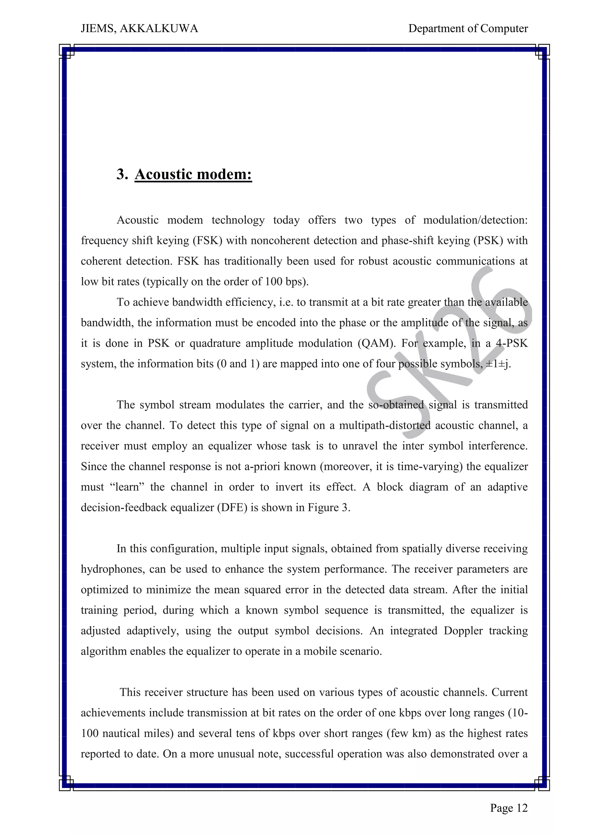 Underwater Wireless Communication” Pdf