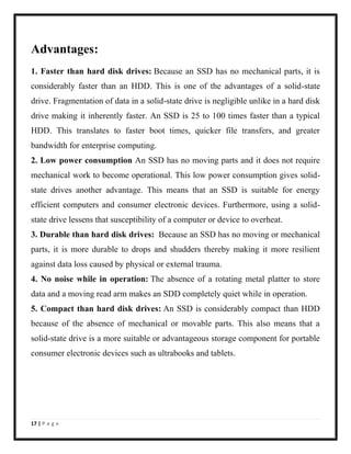 SSD Seminar Report | PDF | Data Storage and Warehousing | Computing