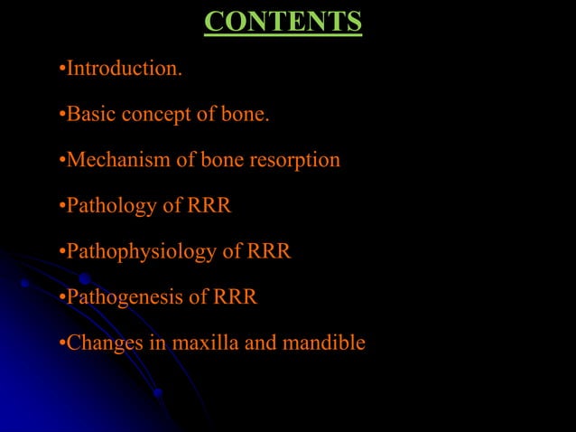Seminar residual ridge resorption | PPTX | Dental Health | Diseases and ...