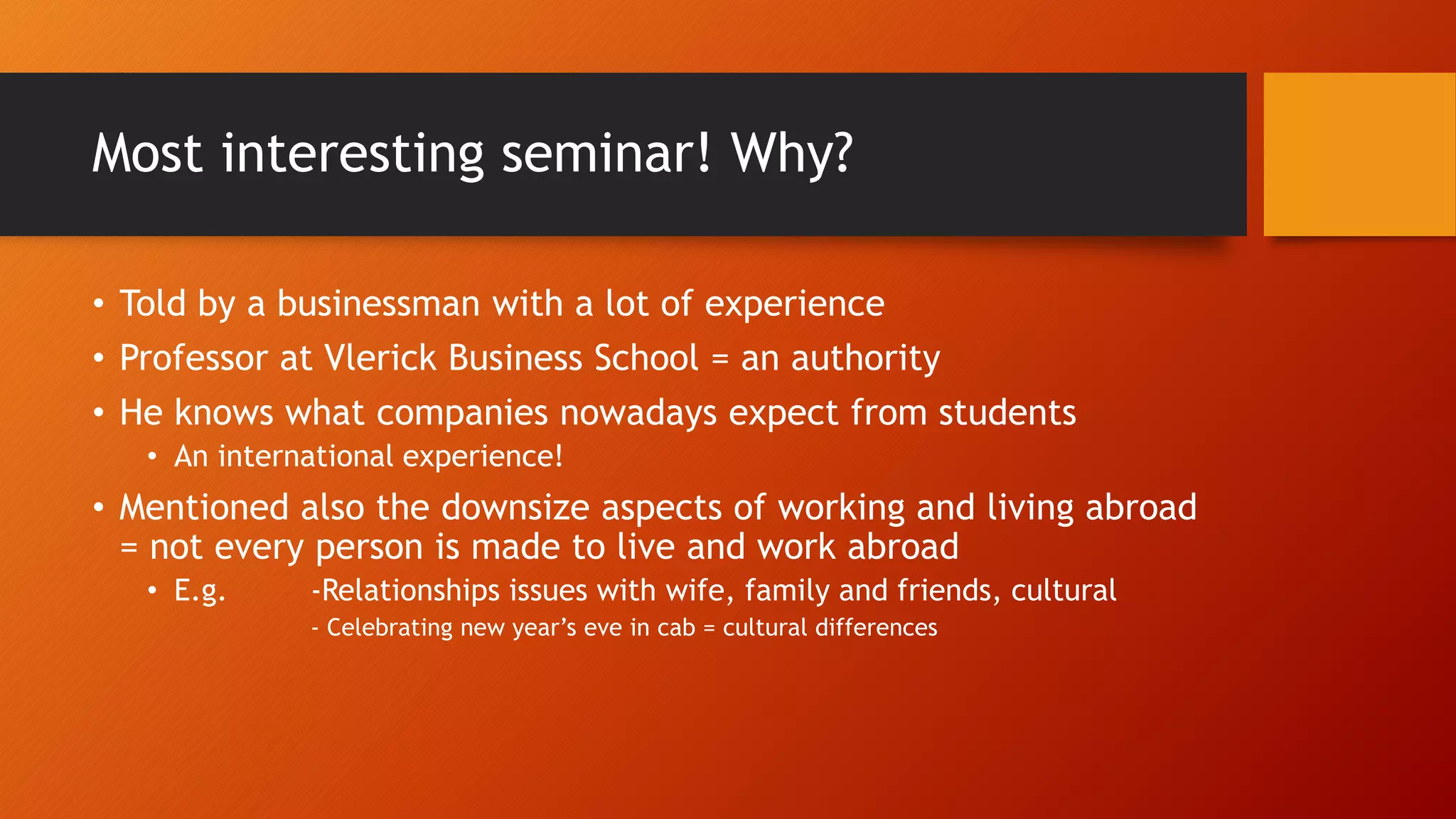 Seminars Slidecast and Professional Reflection | PPT