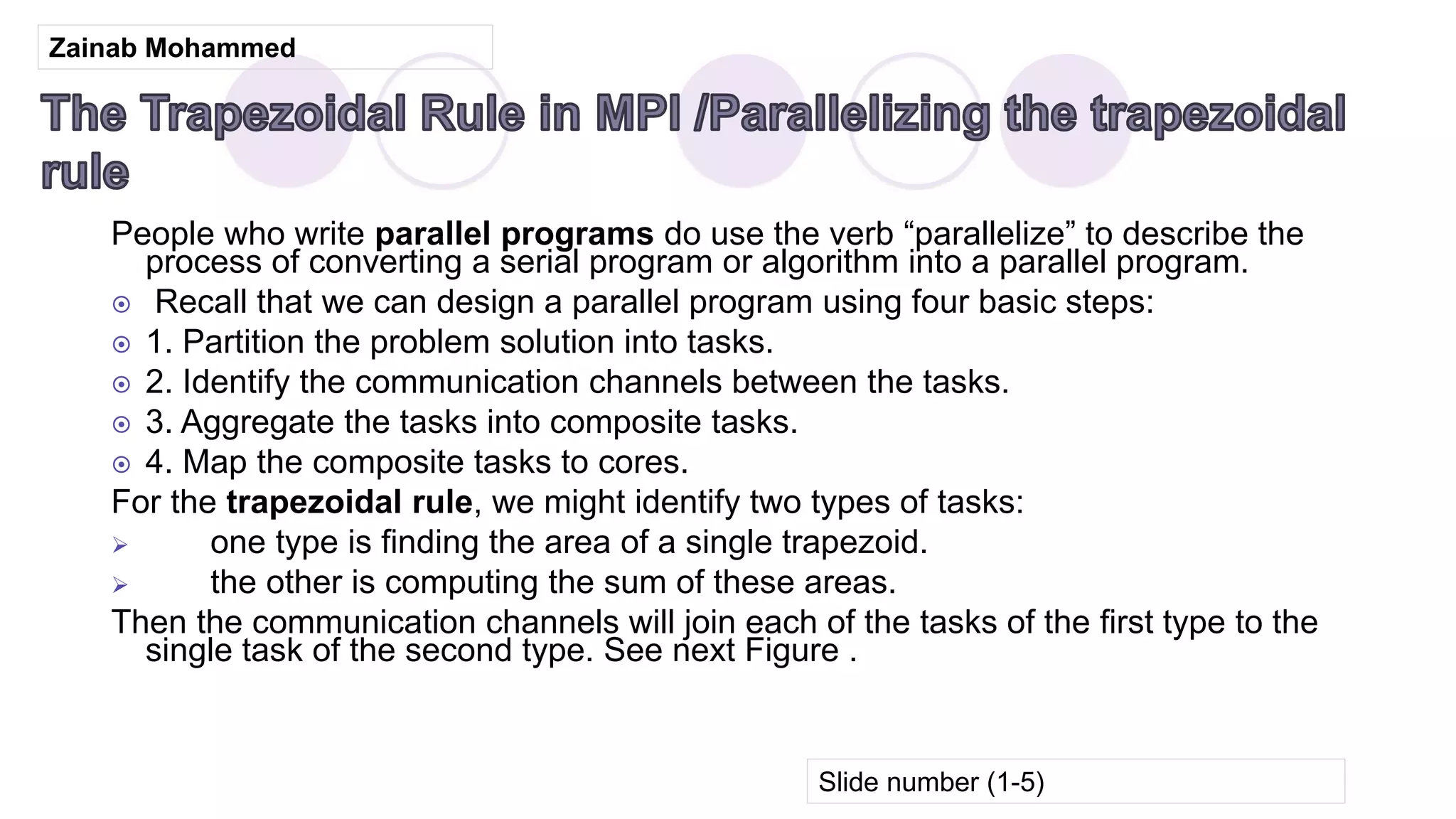parallelizing Trapezoidal rule | PPTX | Programming Languages | Computing