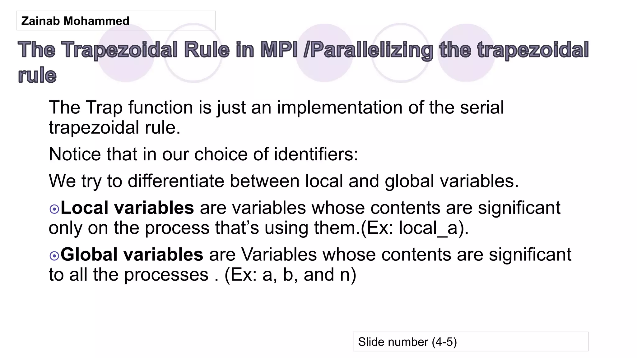 parallelizing Trapezoidal rule | PPTX | Programming Languages | Computing