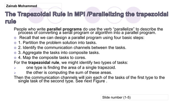 parallelizing Trapezoidal rule | PPTX | Programming Languages | Computing