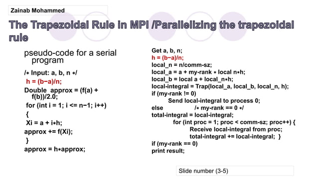 parallelizing Trapezoidal rule | PPTX | Programming Languages | Computing