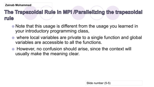 parallelizing Trapezoidal rule | PPTX | Programming Languages | Computing