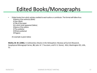 Seminar scientific report | PPT