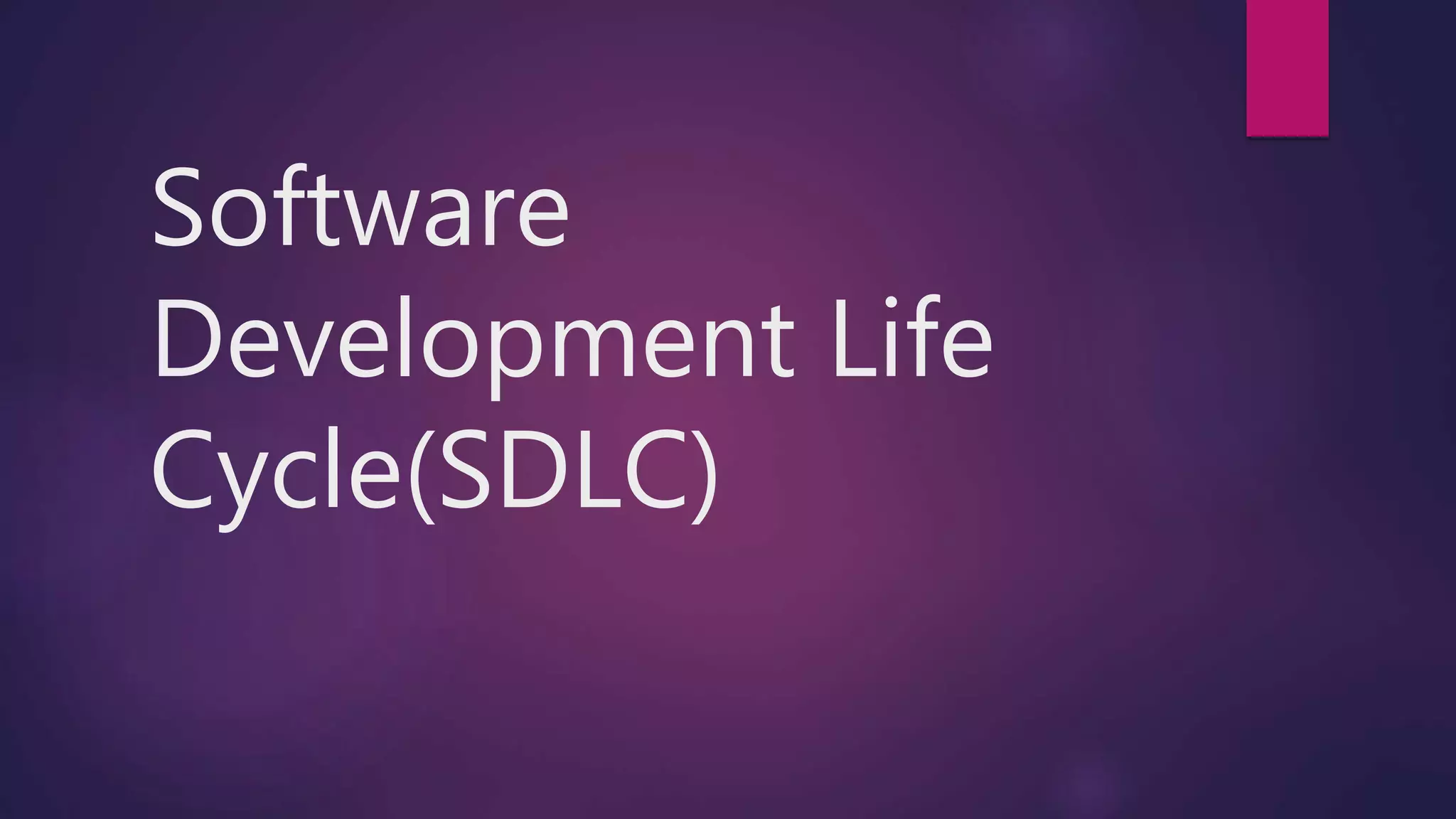 software development life cycle(SDLC) | PPTX