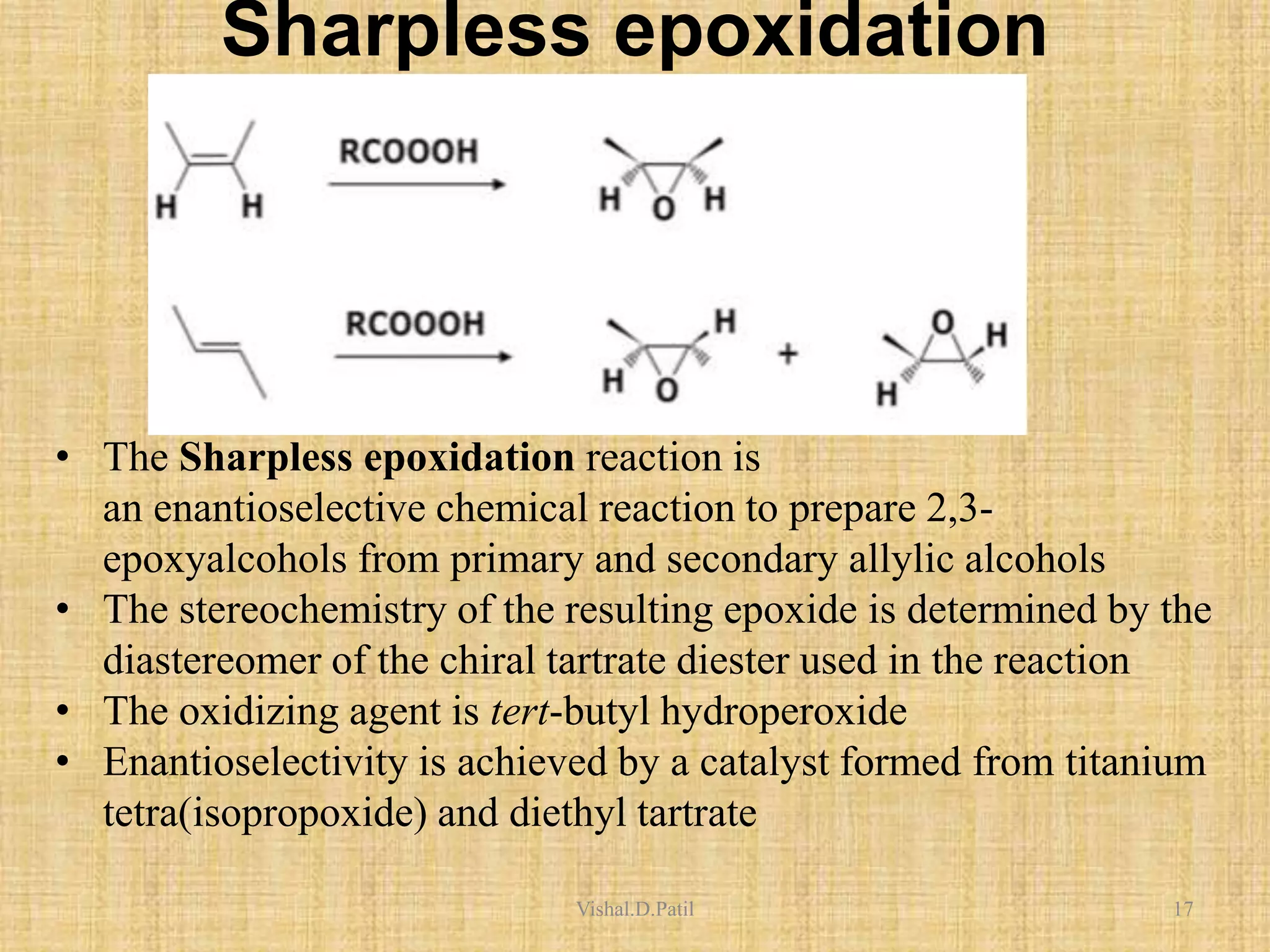 heck reaction, suzuki coupling and sharpless epoxidation | PPTX