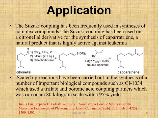 heck reaction, suzuki coupling and sharpless epoxidation | PPTX ...