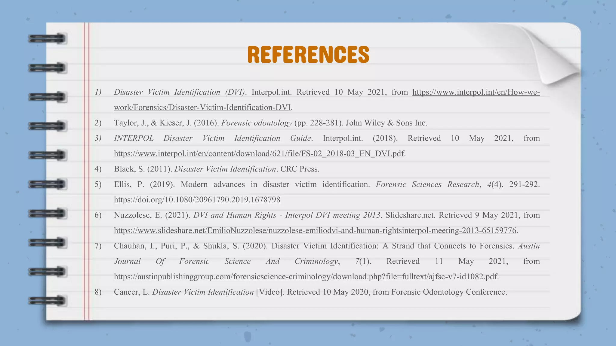Disaster Victim Identification (DVI) | PPTX