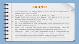 Disaster Victim Identification (DVI) | PPTX