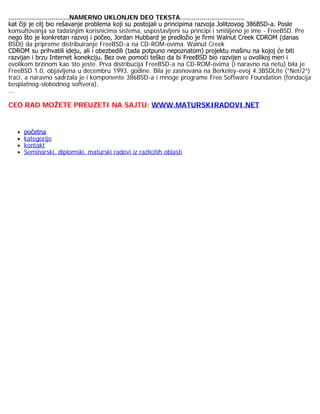 Seminarski diplomski bsd operativni-sistemi | PDF