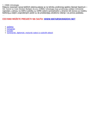 Seminarski diplomski fiksna telefonija | PDF
