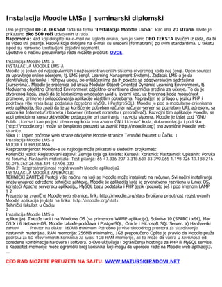 Seminarski diplomski instalacija moodle-lmsa | PDF